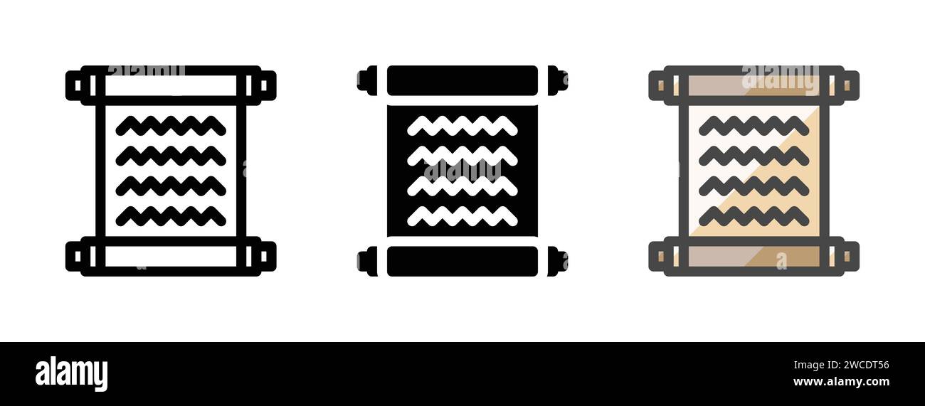 Multipurpose paper vector icon in outline, glyph, filled outline style ...