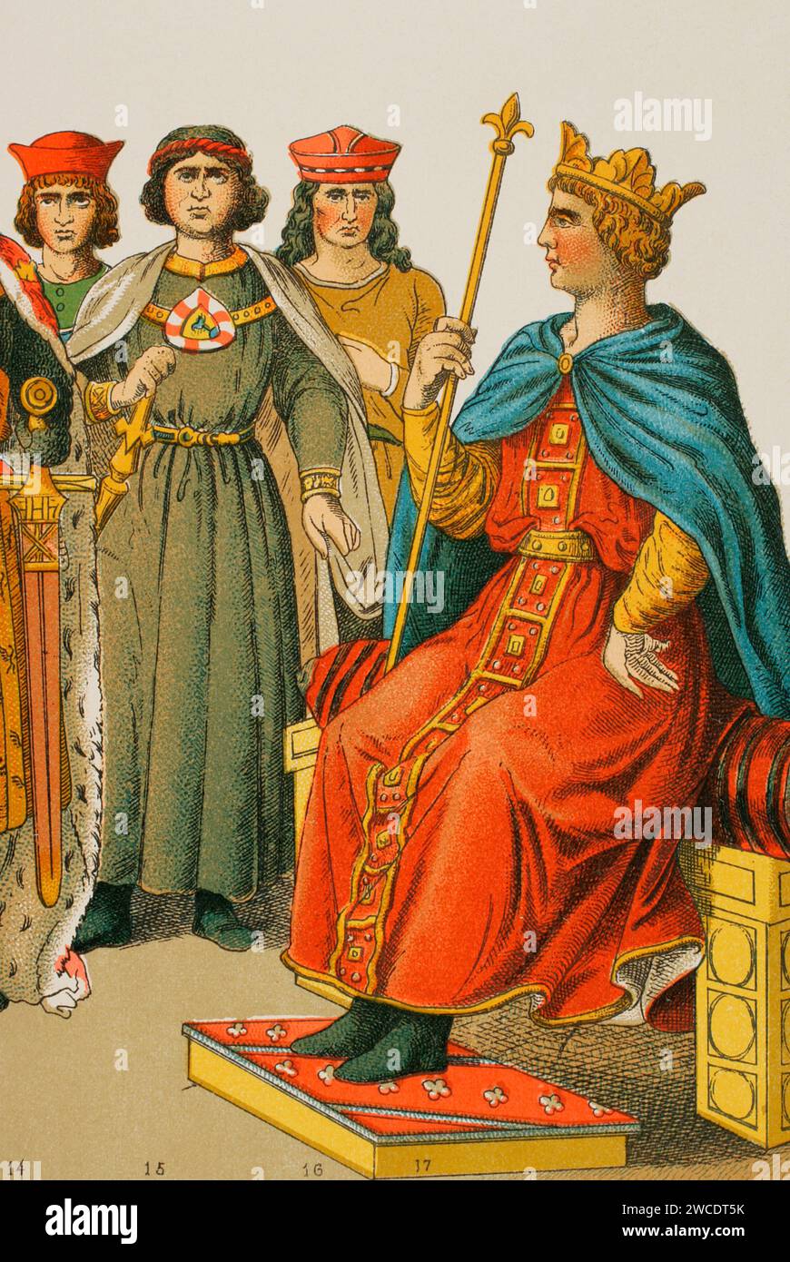 History of Germany. 1200. From left to right, 14-15-16: Counts, 17: Frederick II, Holy Roman ...