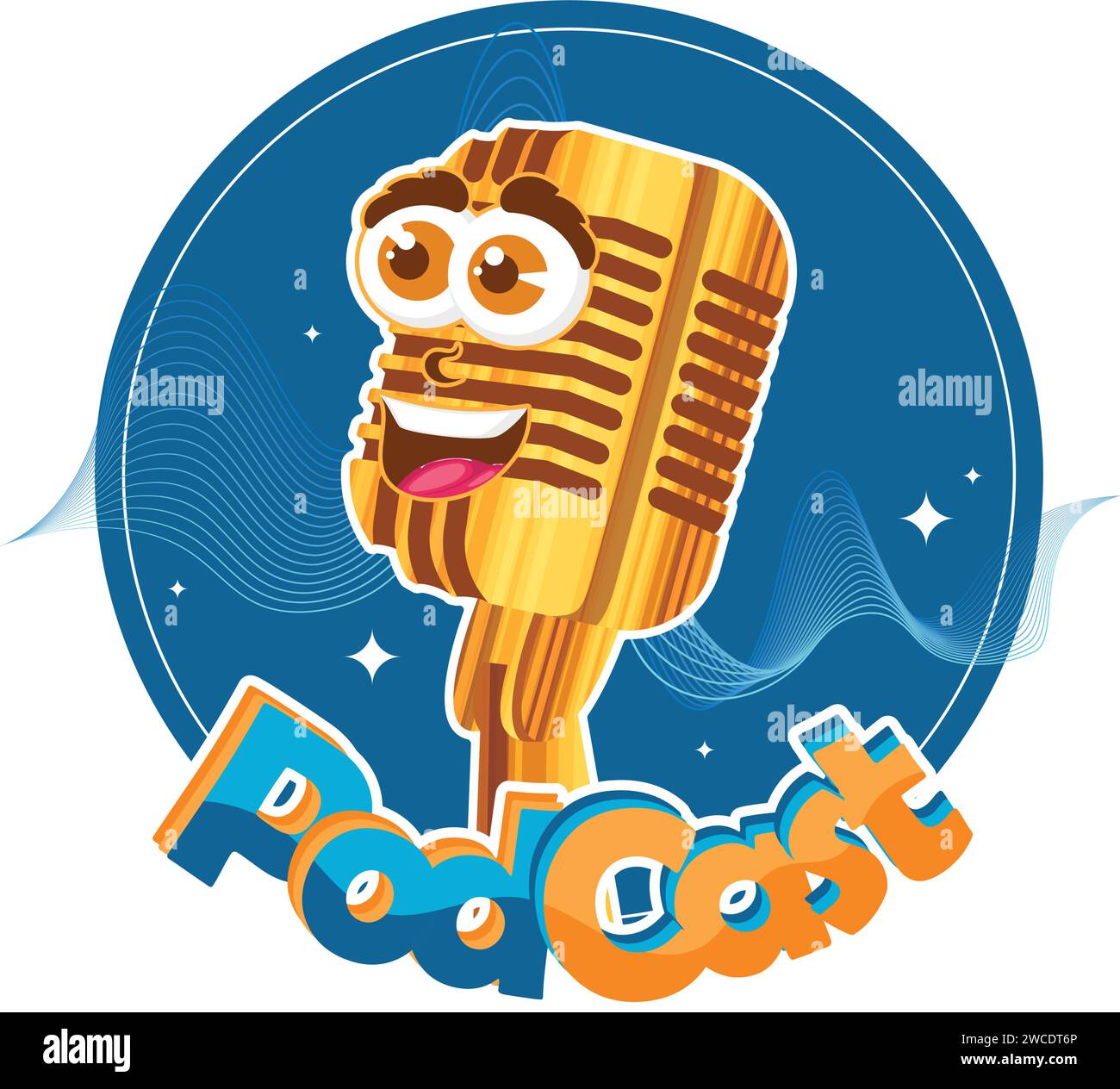 Cute podcast template Vector Stock Vector Image & Art - Alamy