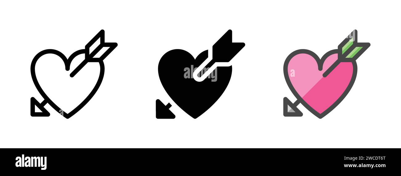 Multipurpose arrow vector icon in outline, glyph, filled outline style ...