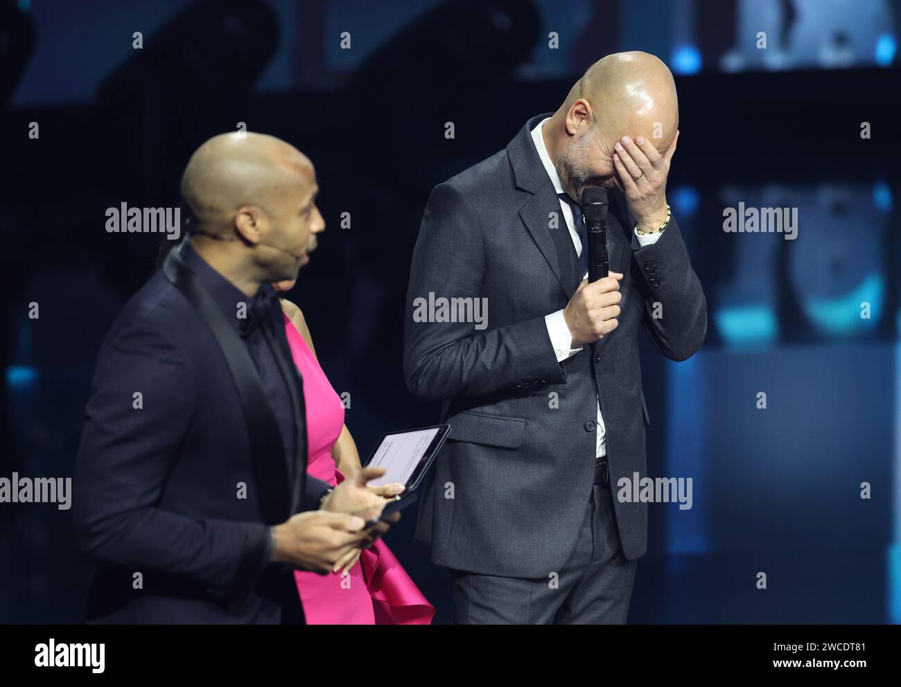London, UK. 15th Jan, 2024. Pep Guardiola of Manchester City wins The ...