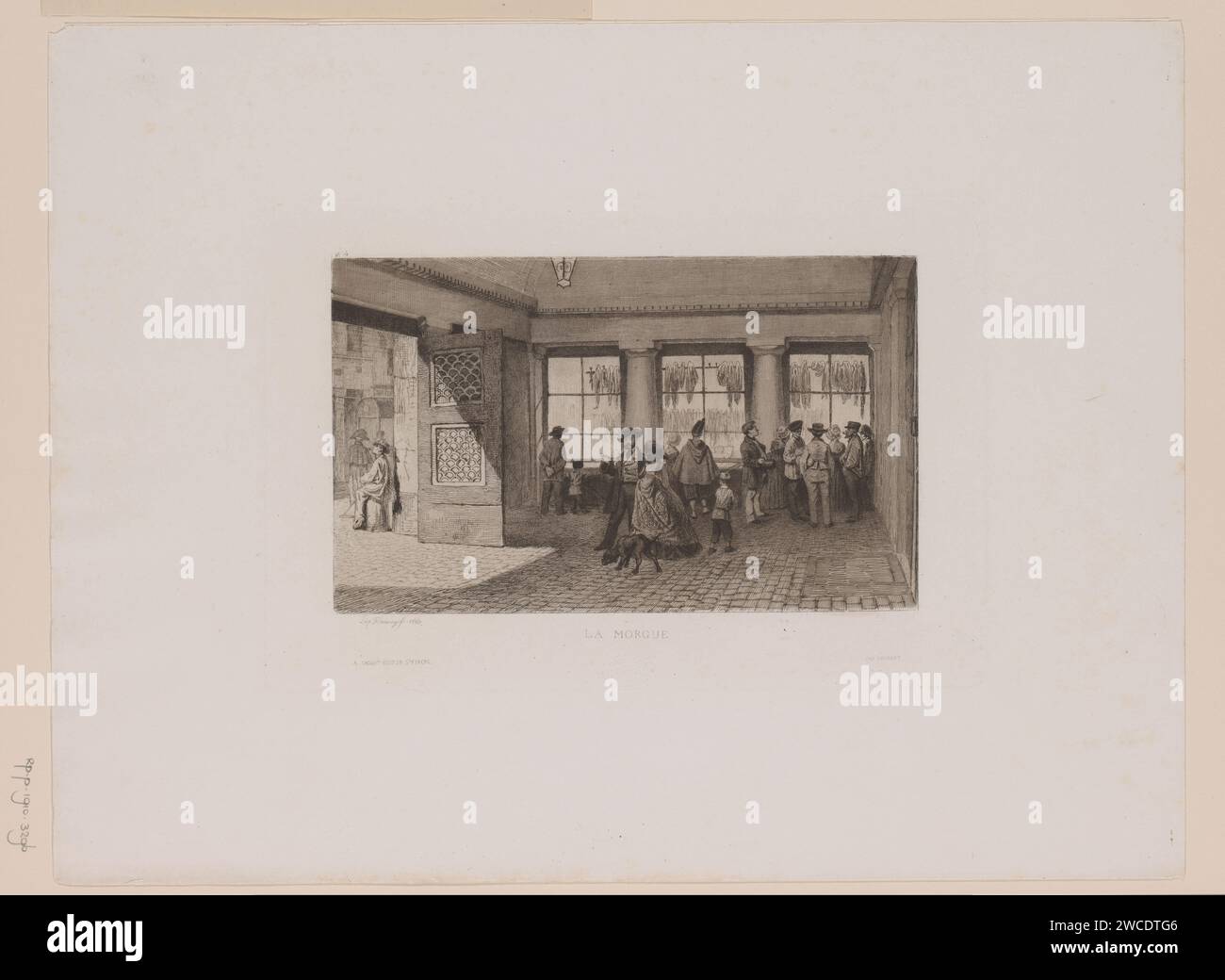 Interior of a butcher shop, Léopold Flameng, 1860 print paper. etching ...