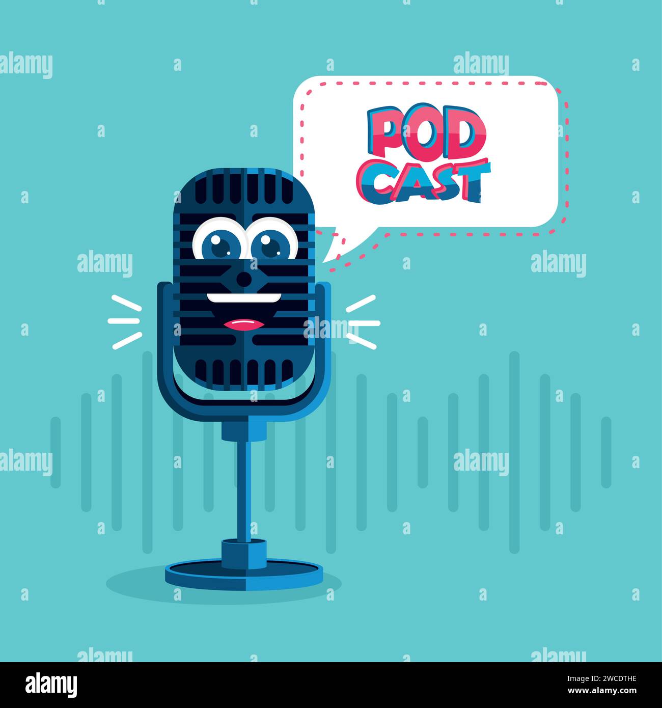 Cute podcast template Vector Stock Vector Image & Art - Alamy