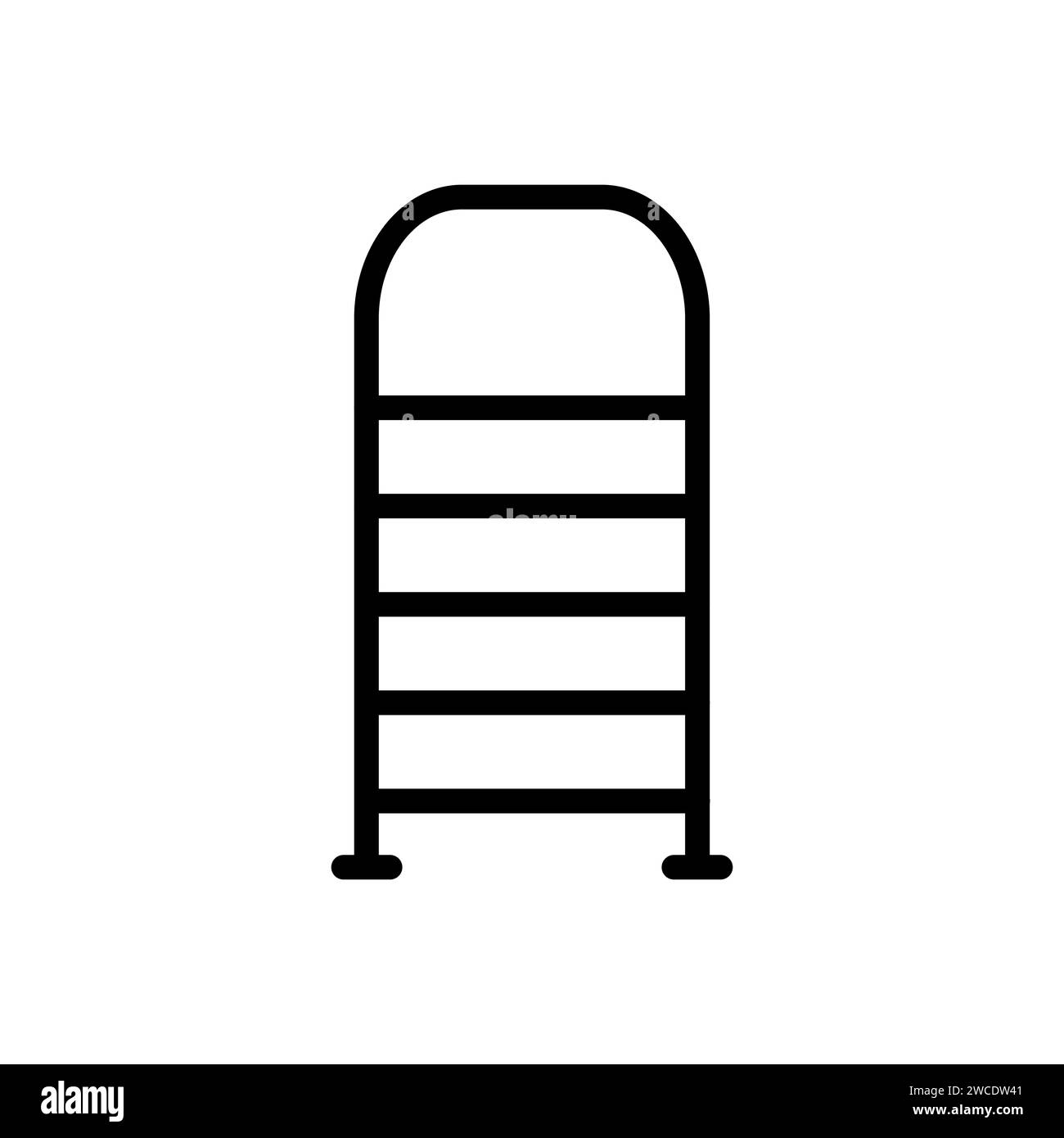 Vector black line icon ladder isolated on white background Stock Vector ...