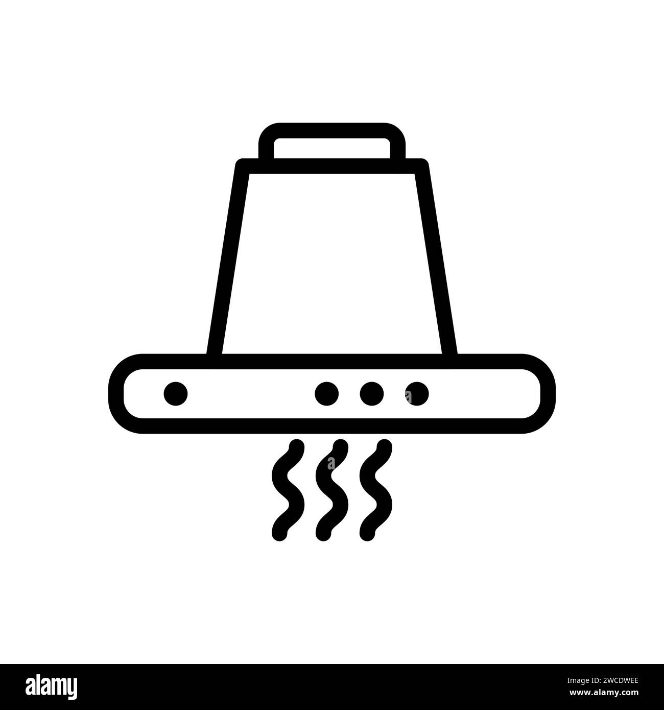 Vector black line icon kitchen hoods isolated on white background Stock Vector Image & Art - Alamy
