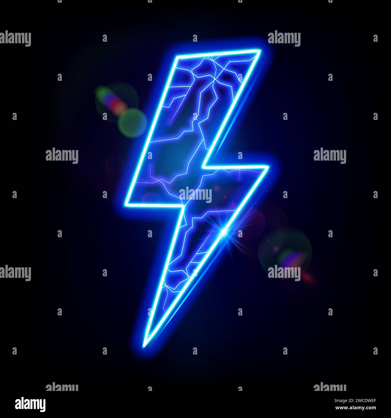 Lightning bolt with electric effect. Electric power. Fast charging ...