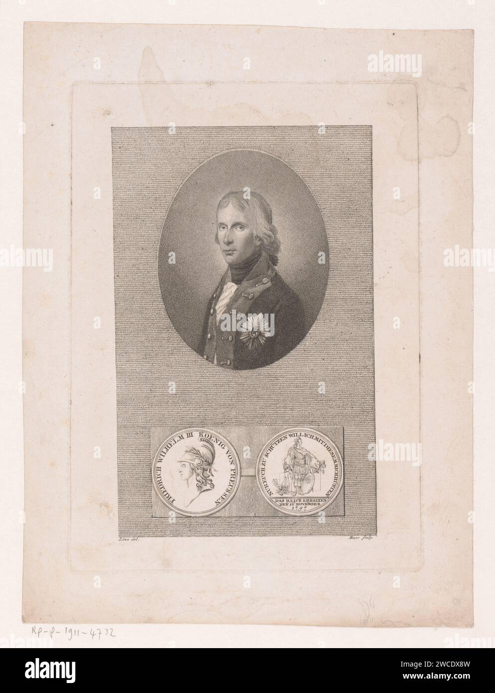 Three portraits of King Frederik Willem III van Pruissen, Friedrich Wilhelm Meyer (I) (Possible ...