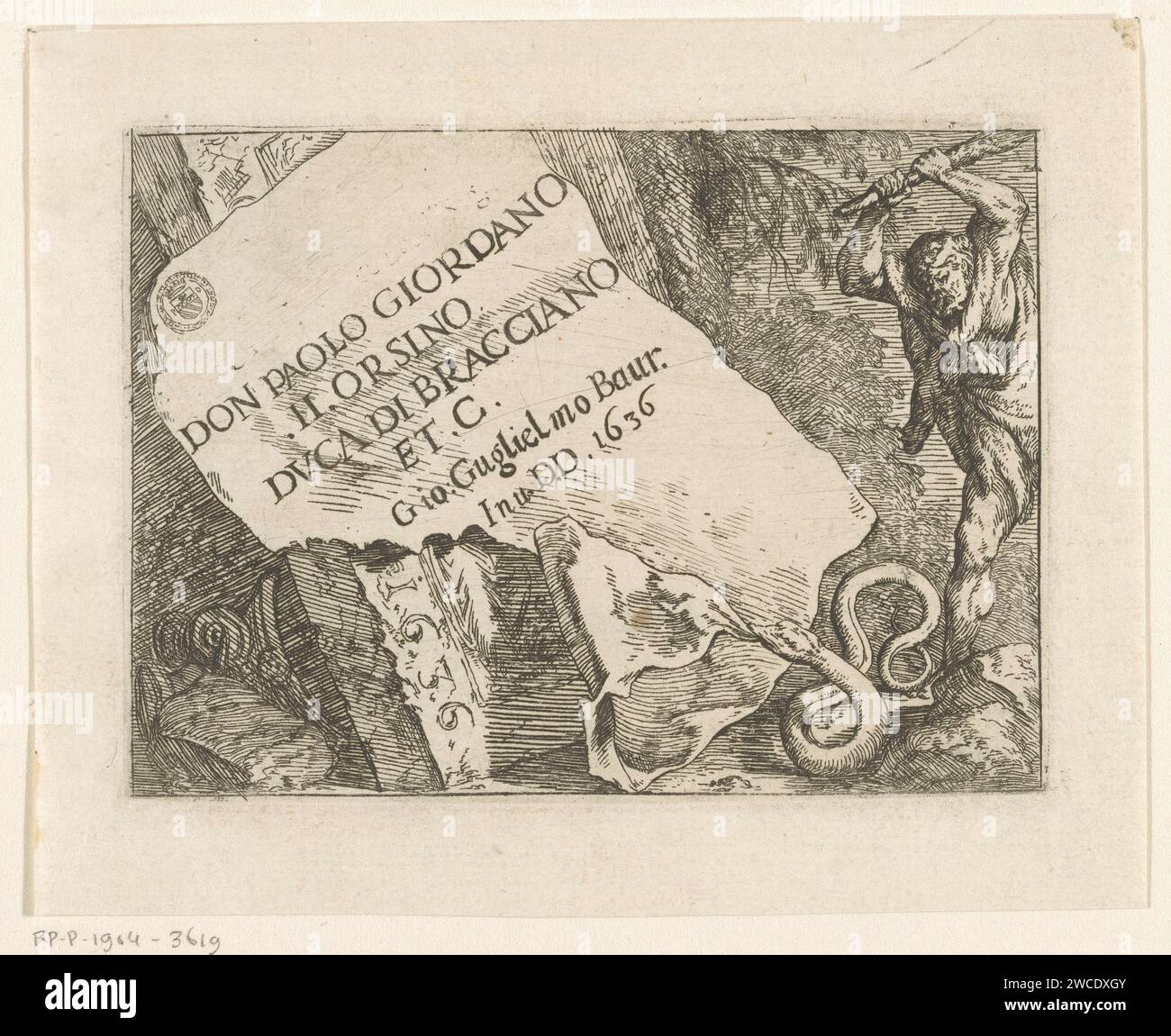 Hercules attacks a snake that tears a sheet of paper with dedication ...