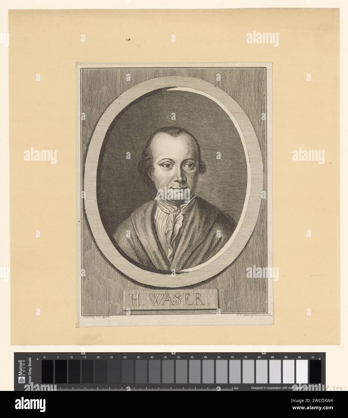 Portrait van Johann Heinrich Waser, Johann Rudolph Schellenberg, 1784 ...