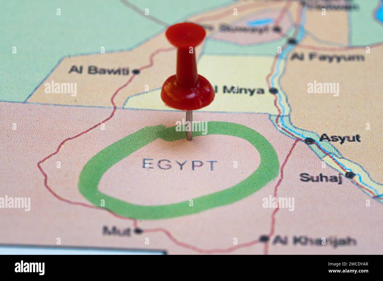 map with a pin in Egypt, destination map Stock Photo - Alamy