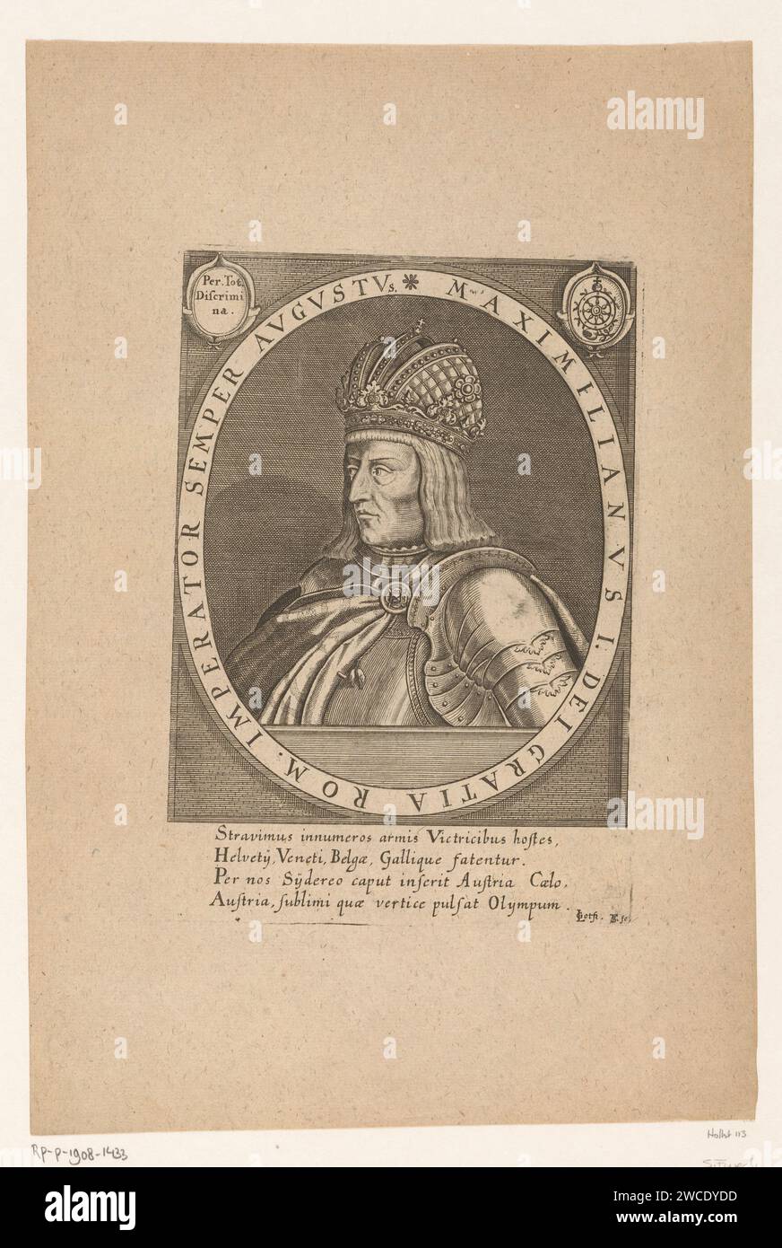 Portrait of Maximilian I van Habsburg, Sebastian Furck, 1641 print With ...