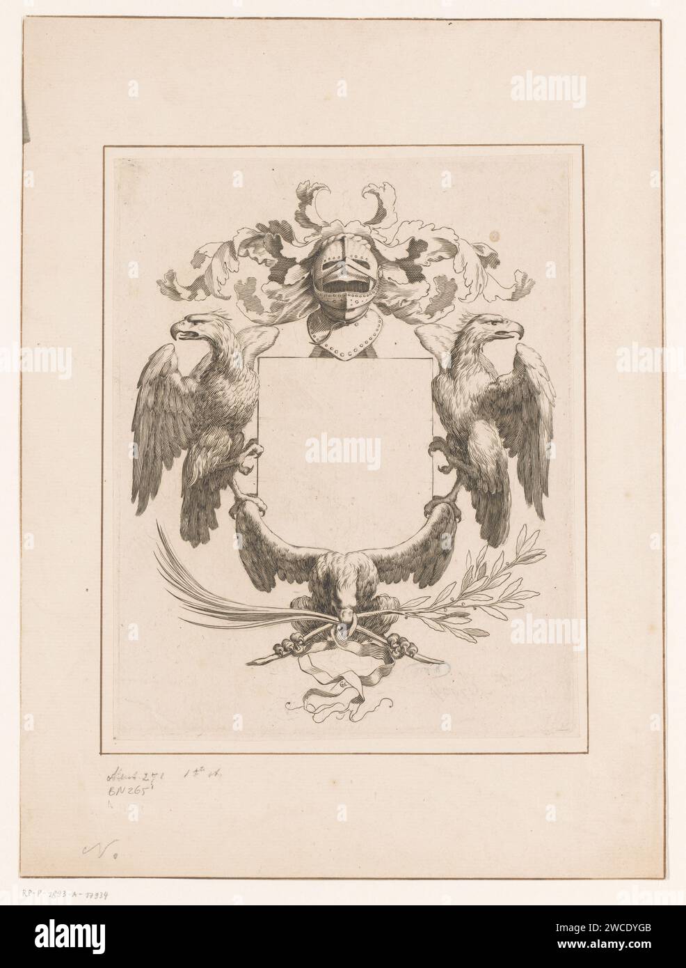 Coat of arms of the Marillac family, Claude Mellan, 1608 - 1688 print ...