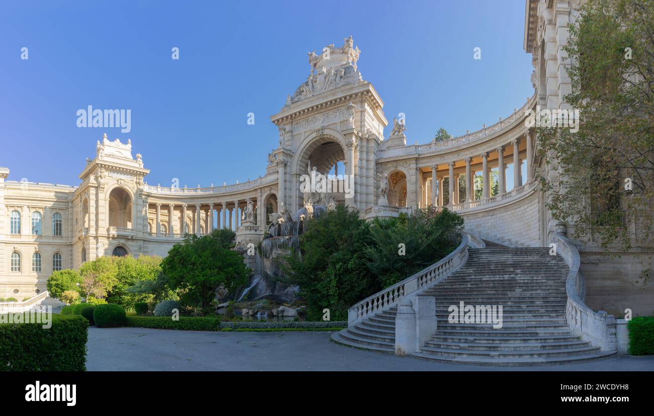 The Palais Longchamp in Marseille stands in majestic splendor, its ...