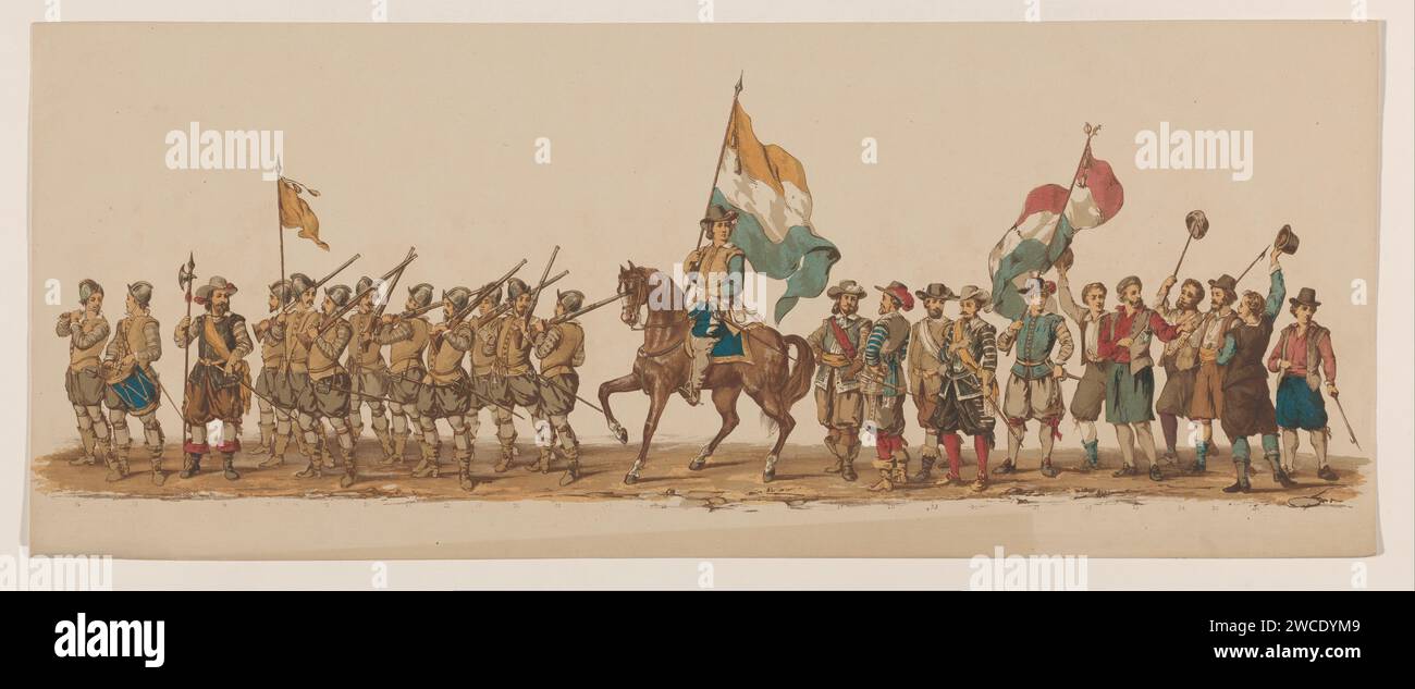 First and second group in Delft Procession of 1862, Willem Bernardus ...