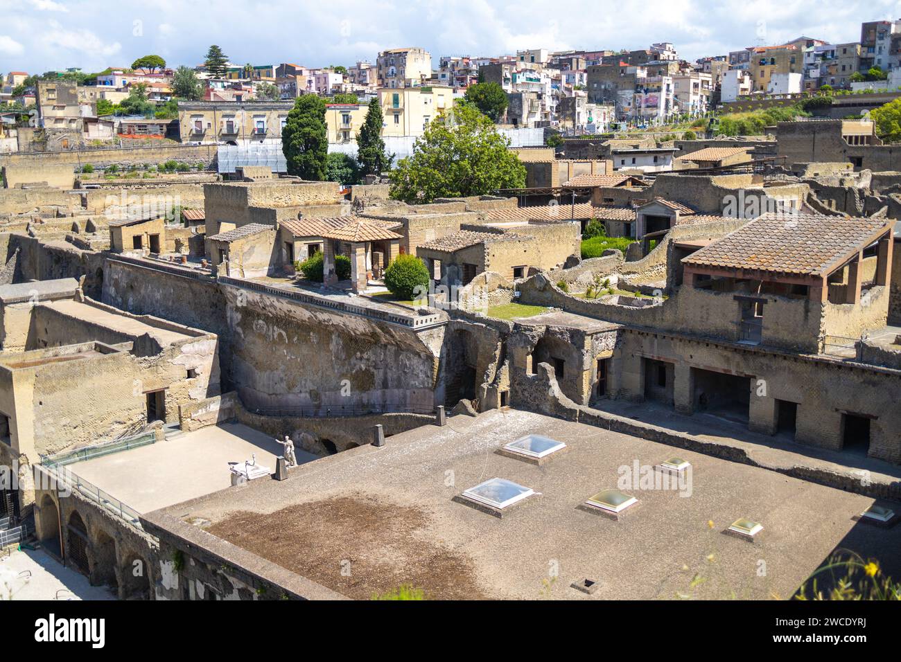 Archaeological Park of Ercolano. Ruins of an ancient city destroyed by ...