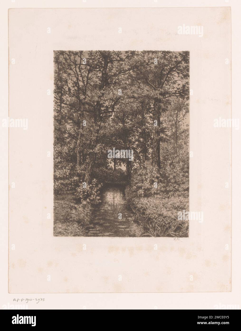 Forest face with a stream in the middle, Alfred Elsen, 1860 - 1910 ...