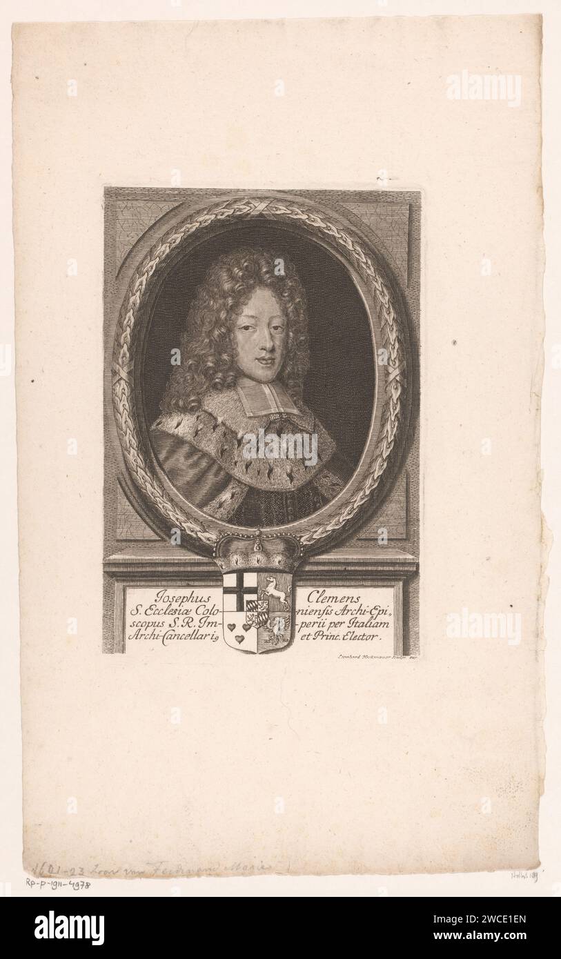 Portrait of Jozef Klemens van Bavaria, Leonhard Heckenauer, 1690 - 1697 ...