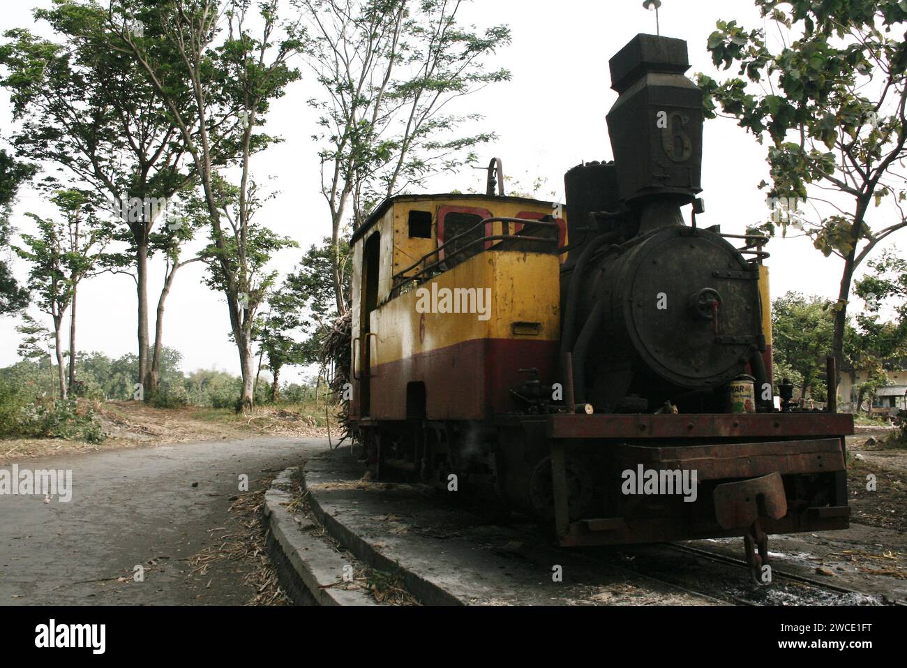 Close up front view of old carriage train in sugar factory Stock Photo ...