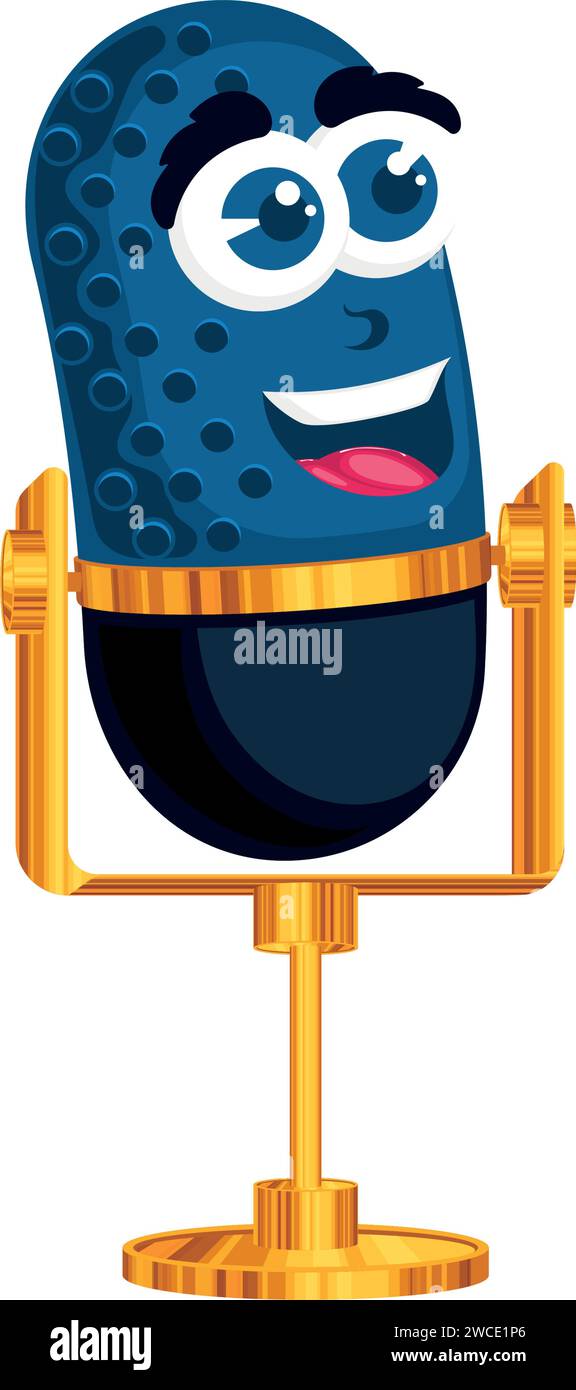 Cute podcast microphone character Vector Stock Vector Image & Art - Alamy