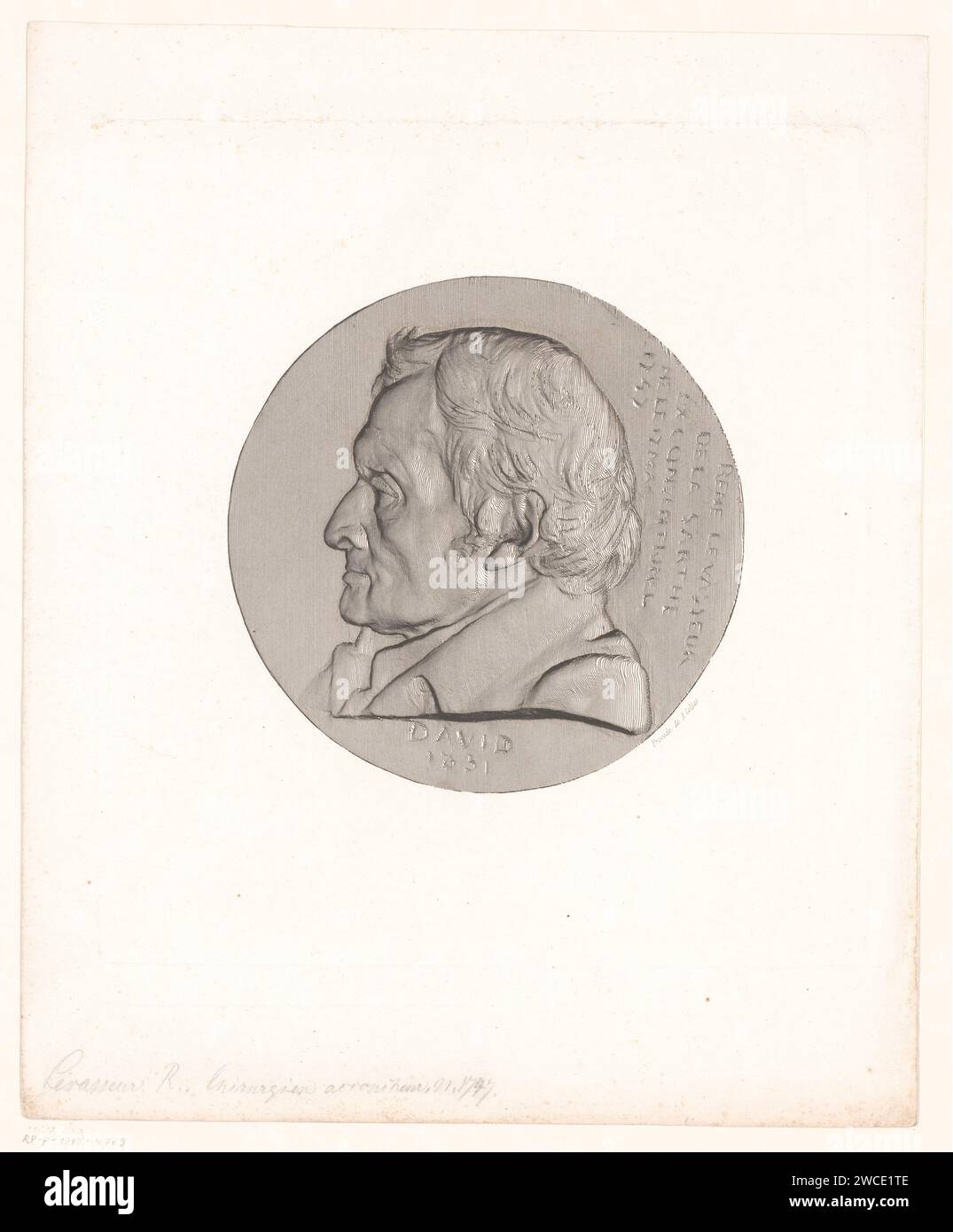 Medaille puts Portret van René Levasseur, Achille Collas (Possible), in ...