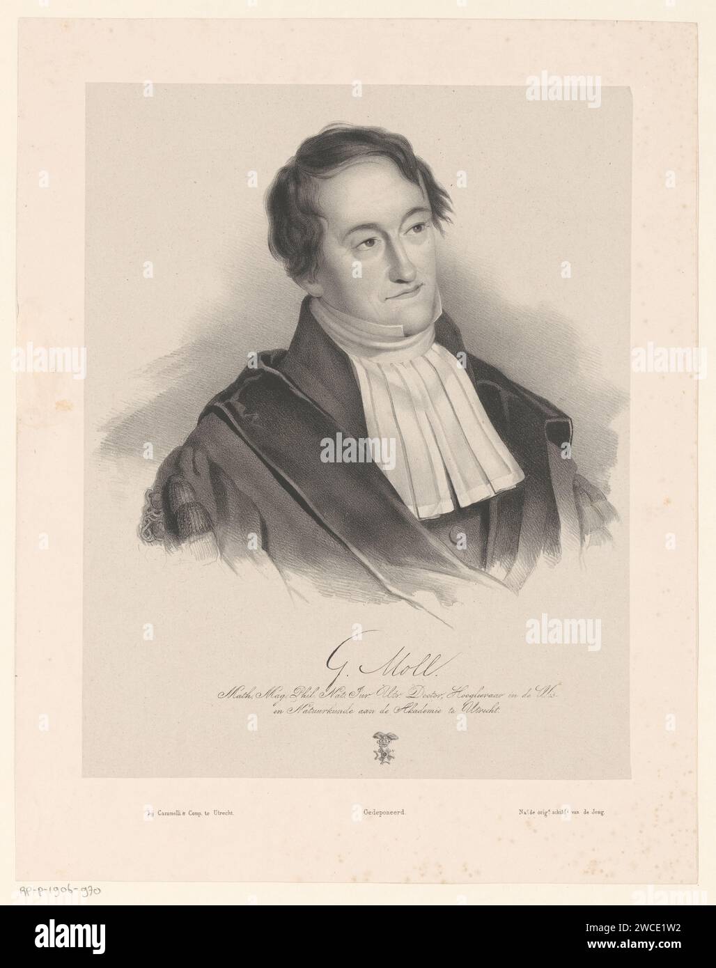 Portrait of Gerrit Moll, Anonymous, After de Jong, 1826 - 1830 print ...