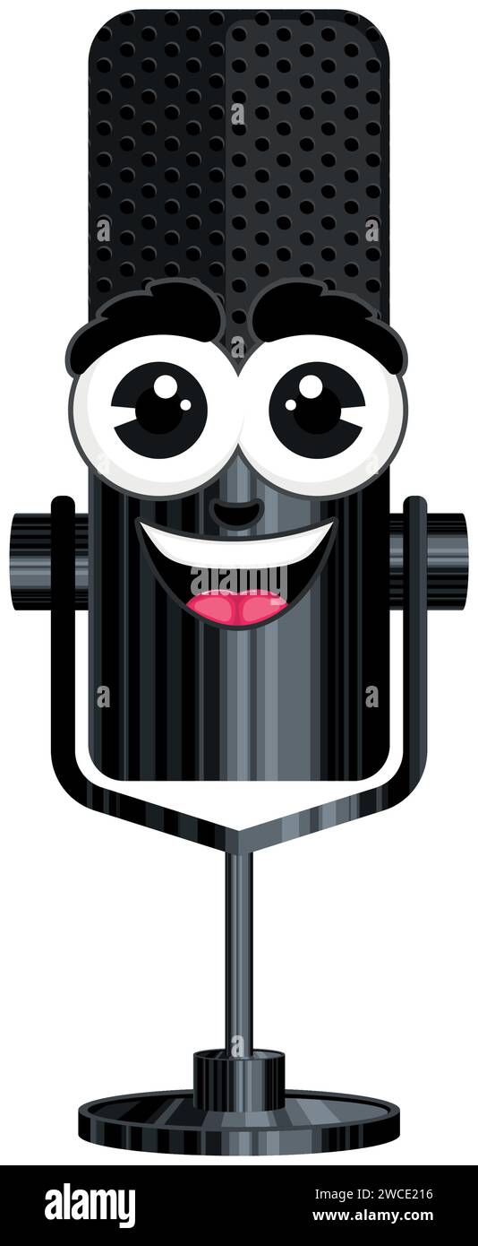 Cute podcast microphone character Vector Stock Vector Image & Art - Alamy