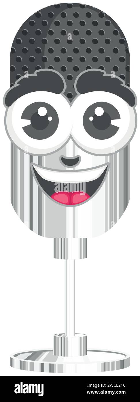 Cute podcast microphone character Vector Stock Vector Image & Art - Alamy