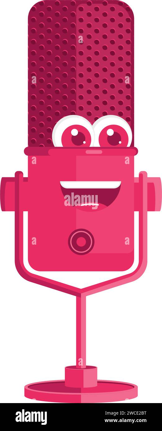 Cute podcast microphone character Vector Stock Vector Image & Art - Alamy