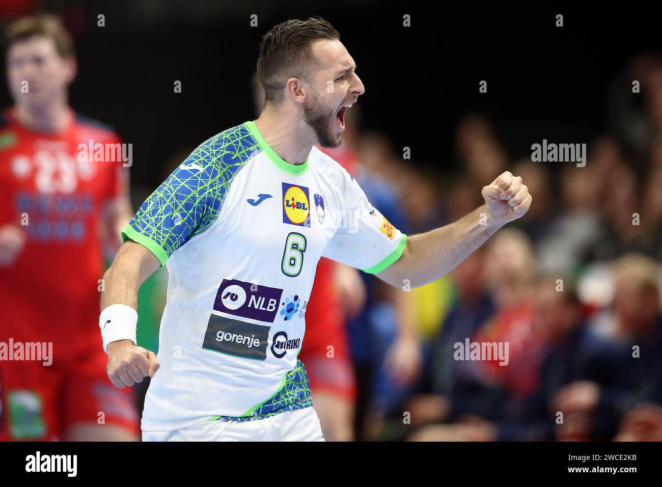 Berlin, Germany. 15th Jan, 2024. Gasper Marguc during the Men Handball ...