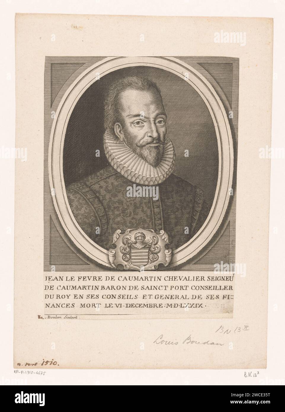 Portret van Jean Le Fevre, lord of Caumartin, Louis Boudan, 1670 - c ...