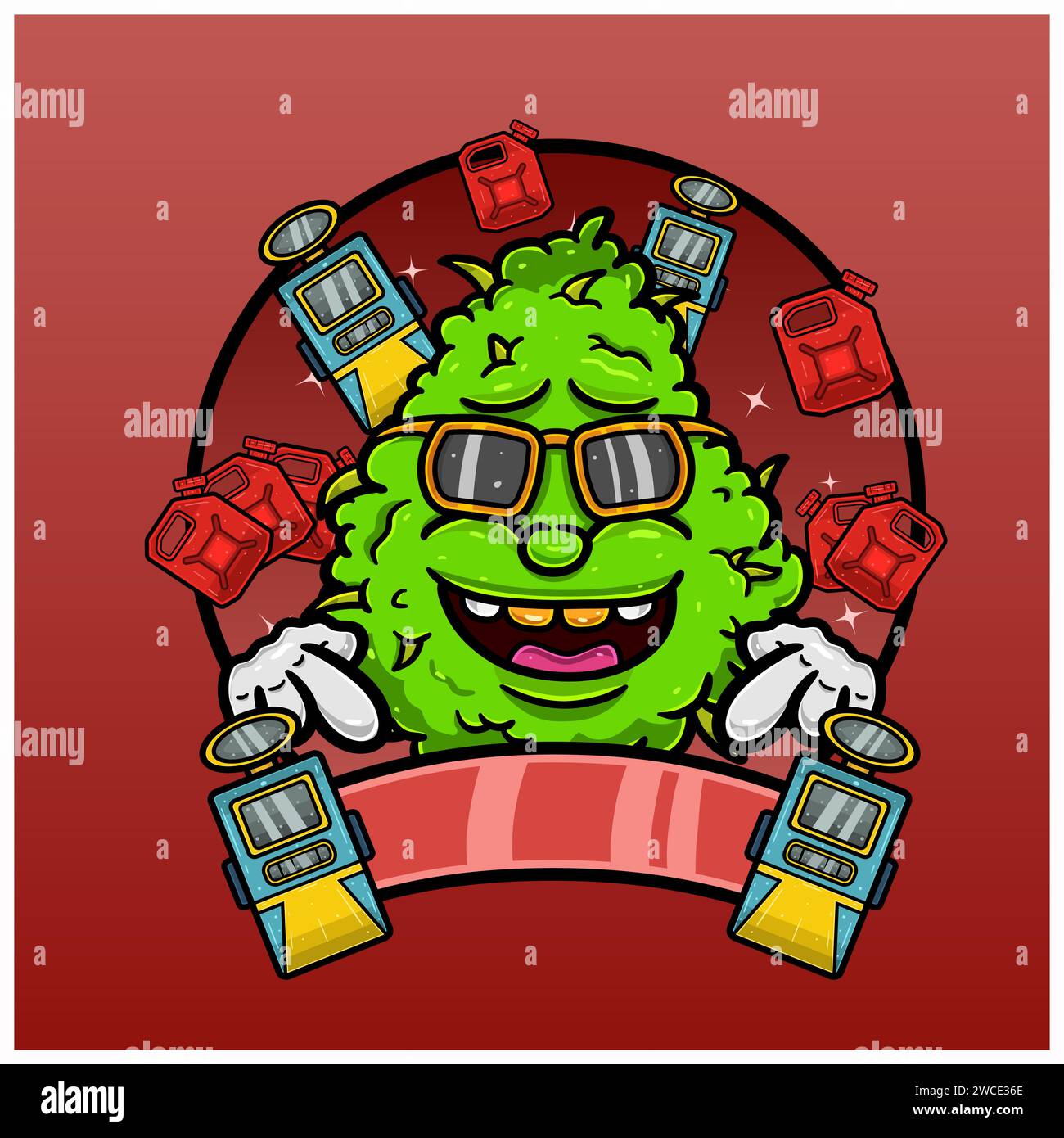 Sour Diesel Flavor with Weed Mascot Cartoon. Weed Design For Logo ...