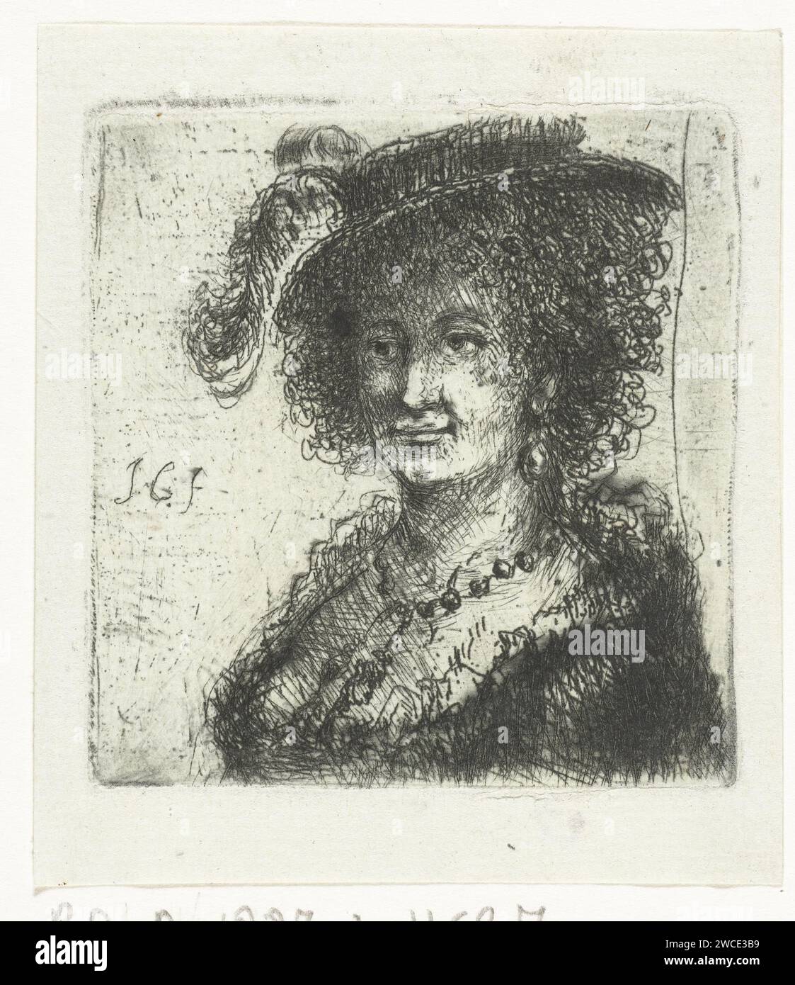 Woman with hat with Veer, Jan Chalon, 1748 - 1795 print An adult woman ...