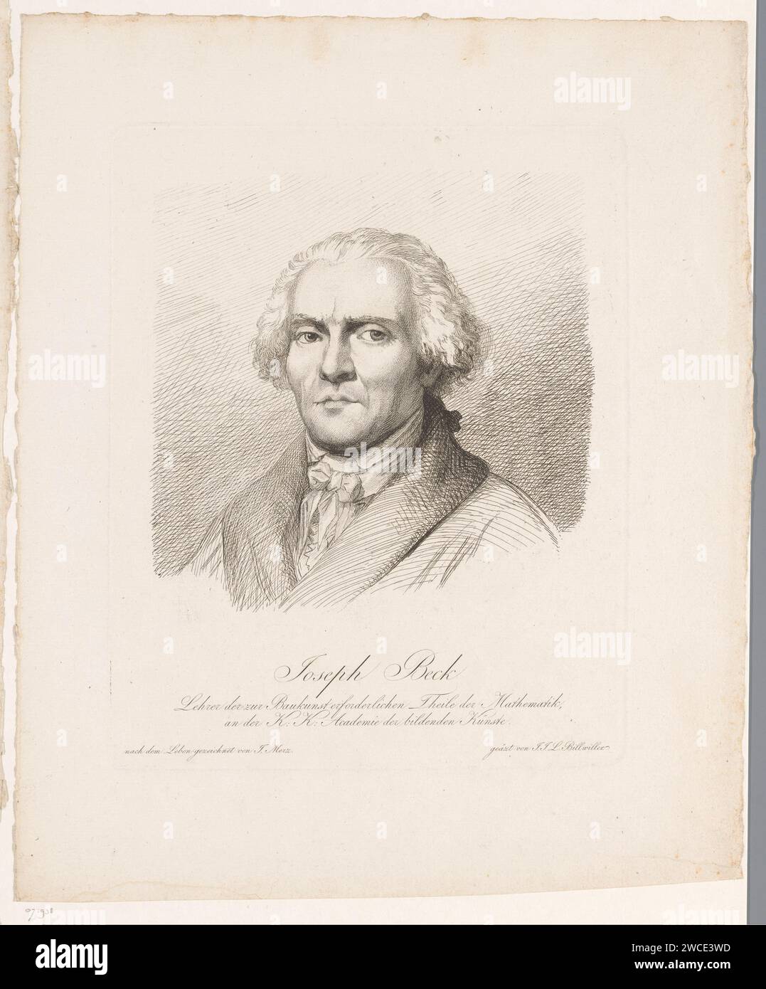 PortraT van Joseph Beck, Johann Jakob Laurenz Billwiller, After Jacob ...
