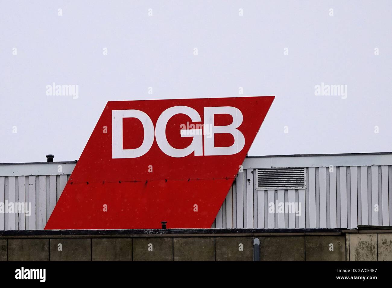 Hamburg, Germany. 15th Jan, 2024. The logo of the German Trade Union ...