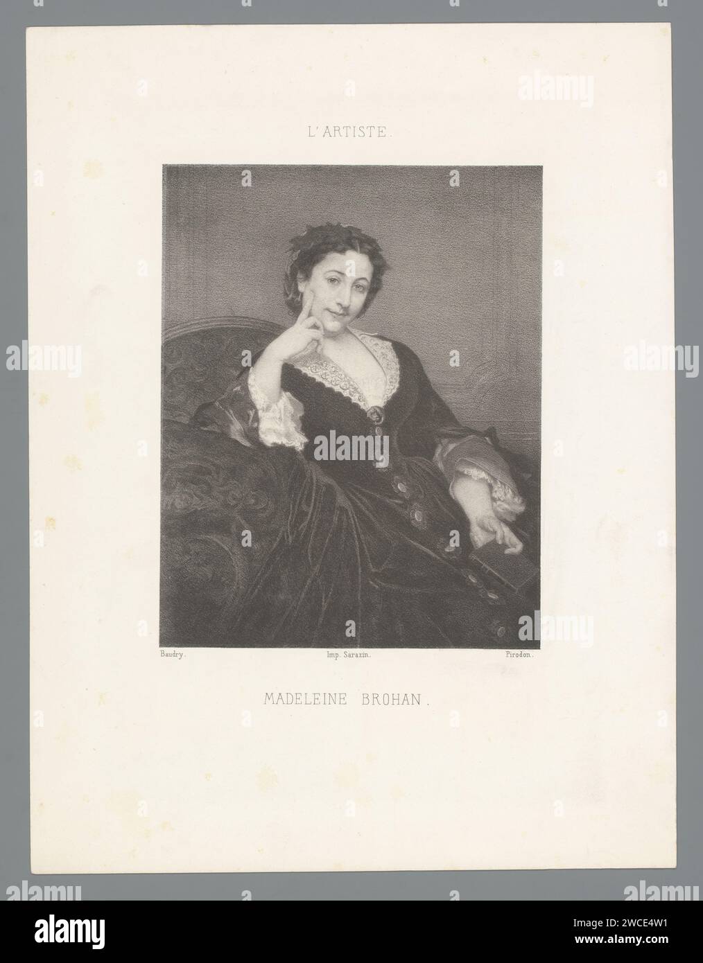 Portret van actress Madeleine Brohan, Eugène Louis Pirodon, After Paul ...