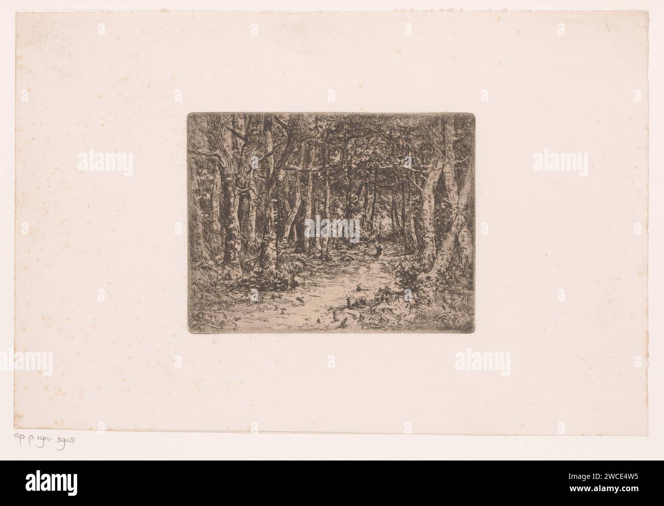 Path in densely overgrown forest, Louis Adolphe Jacobs, 1865 - 1910 ...