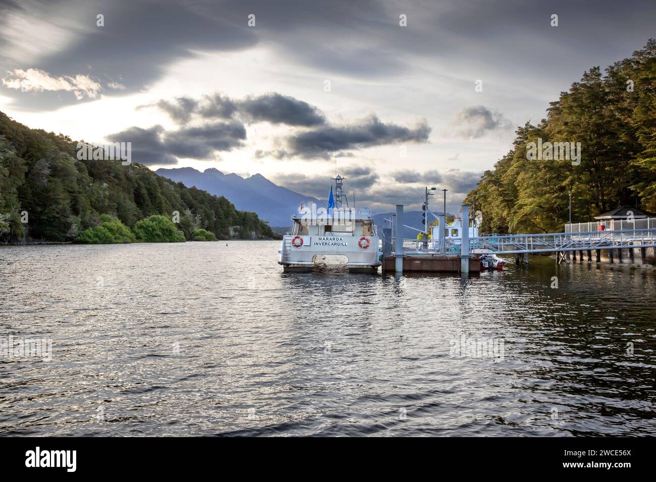 Passenger ferry Mararoa moored at Pearl Harbor on the Waiau River in ...