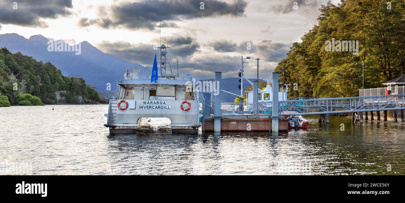 Passenger ferry Mararoa moored at Pearl Harbor on the Waiau River in ...