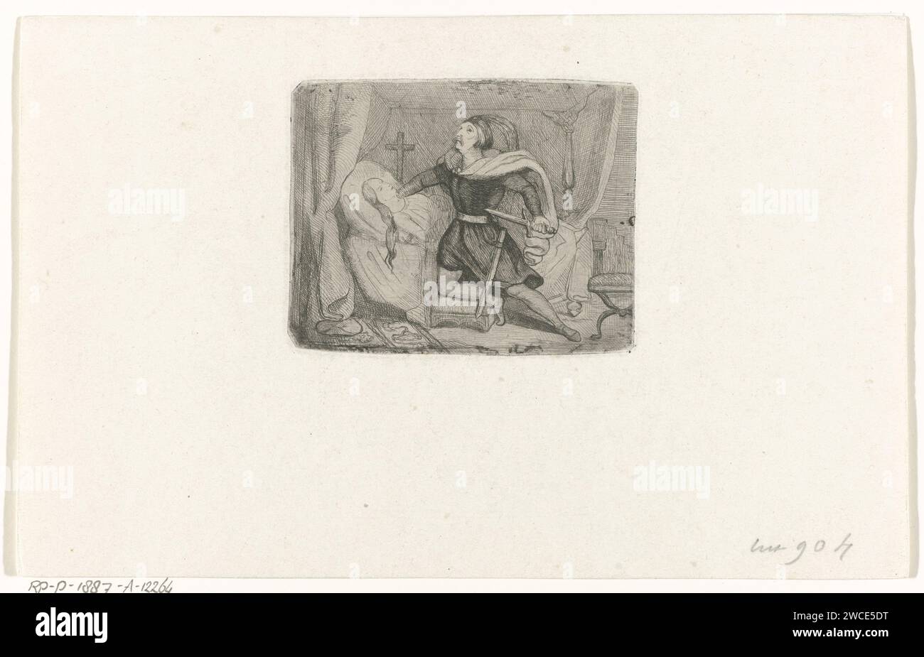 Romeo and Julia, Arnoud Schaepkens, 1831 - 1887 print paper etching ...