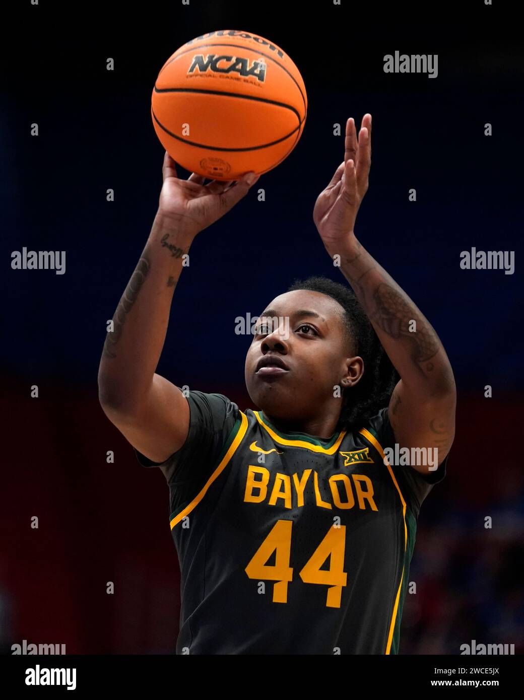 Baylor forward Dre'Una Edwards shoots during the first half of an NCAA ...