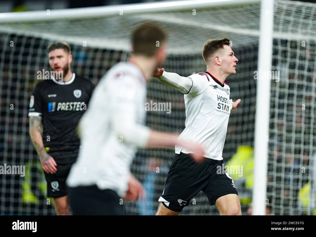 Derby County's James Collins celebrates scoring their side's second ...