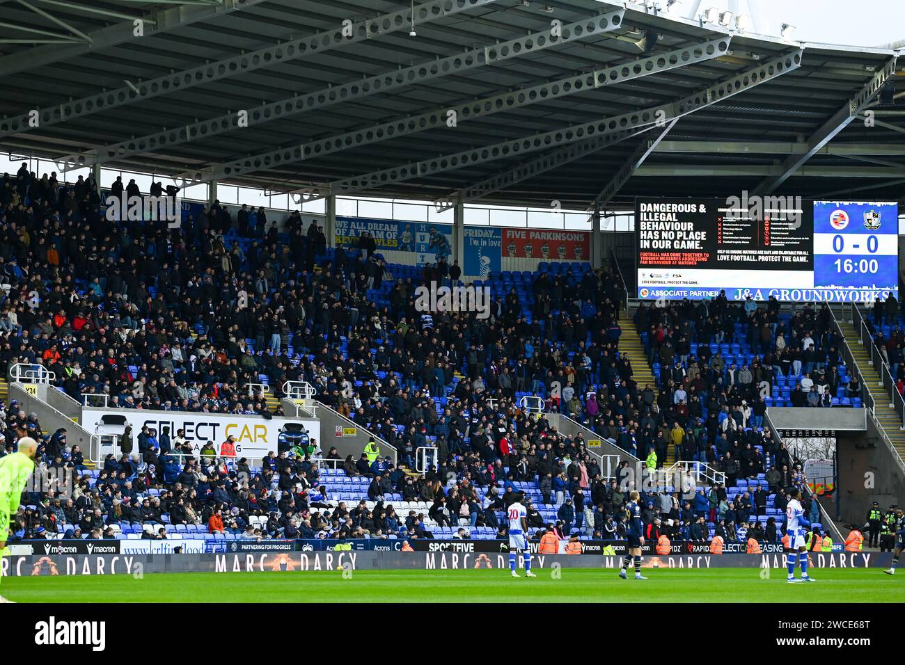 Reading, UK, 13th January 2024. The scoreboard reaches the hotly ...