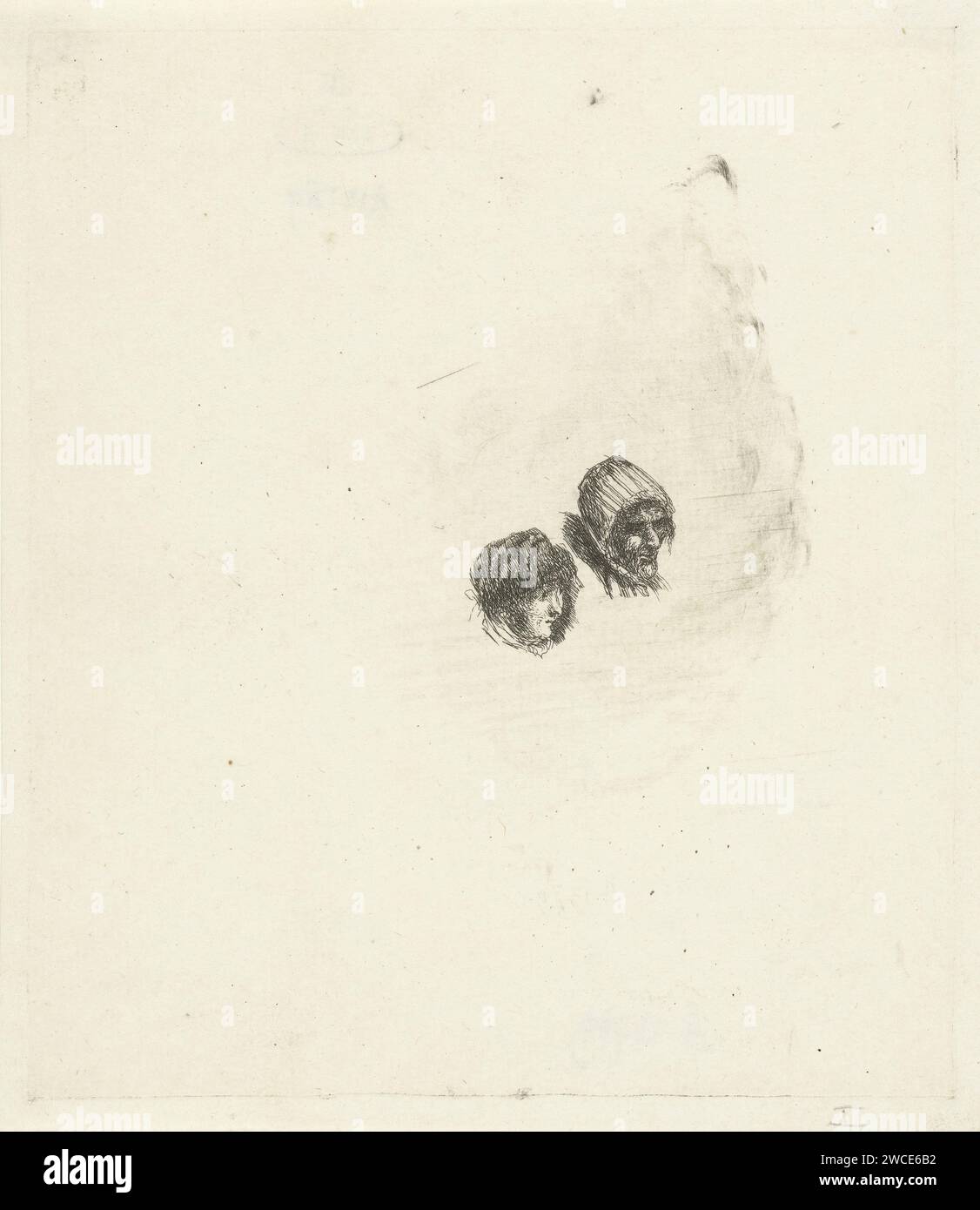 Study sheet with heads, Louis Bernard Coclers, 1756 - 1817 print ...