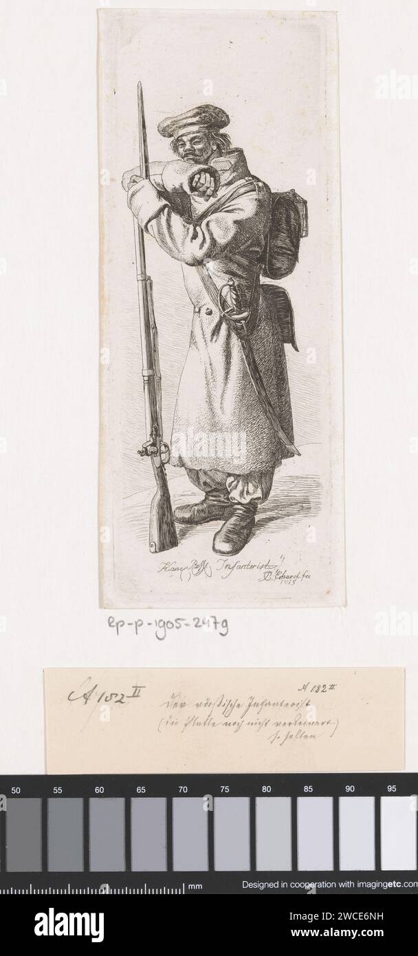 Russian Soldier, Johann Christoph Erhard, 1815 print paper etching ...