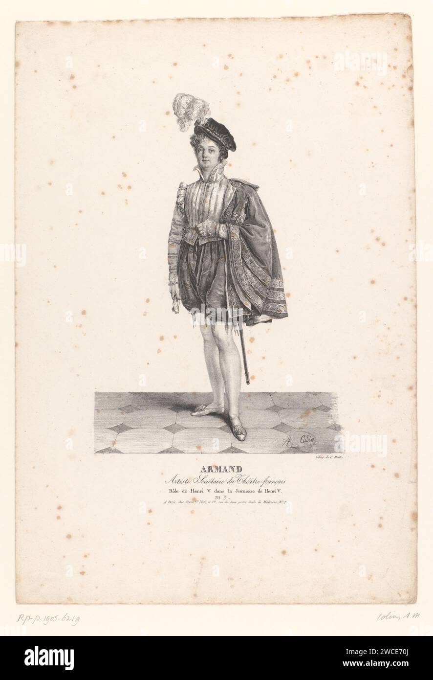 Portret van Armand Benoît Roussel Als Henri V in De Komedie The Youth ...