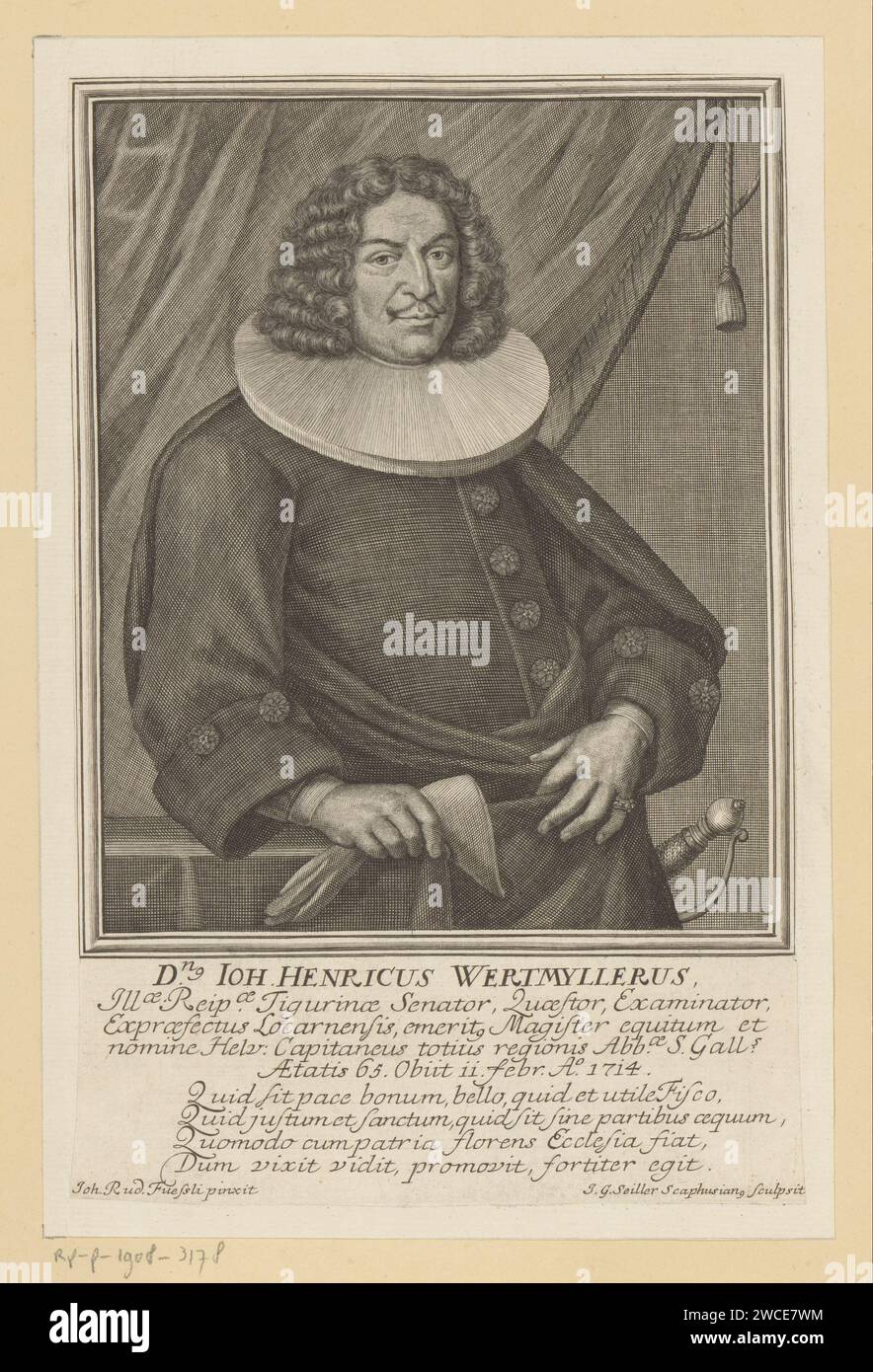 PortraT van Joh. Henricus ValueMylerus, Johann Georg Seilller, after ...