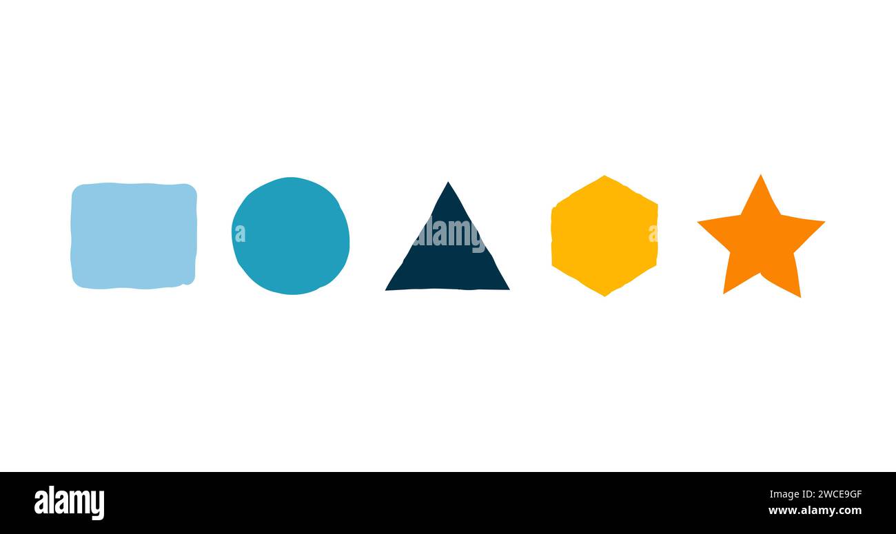 Hand drawn geometric shapes. Stock vector illustration isolated on ...