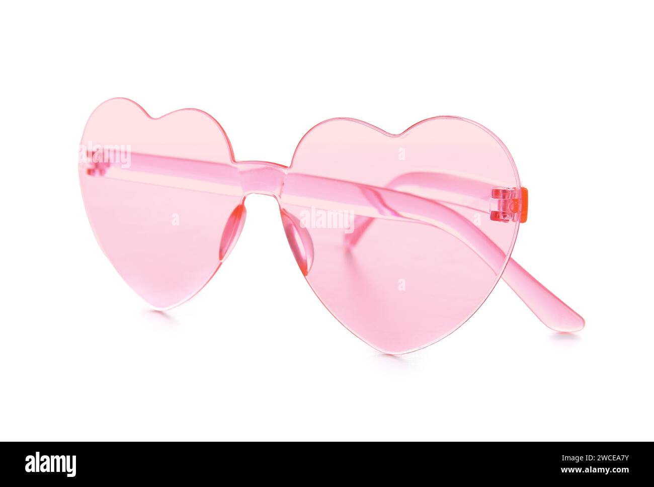 Pink heart shaped sunglasses on white background. Valentine's Day ...