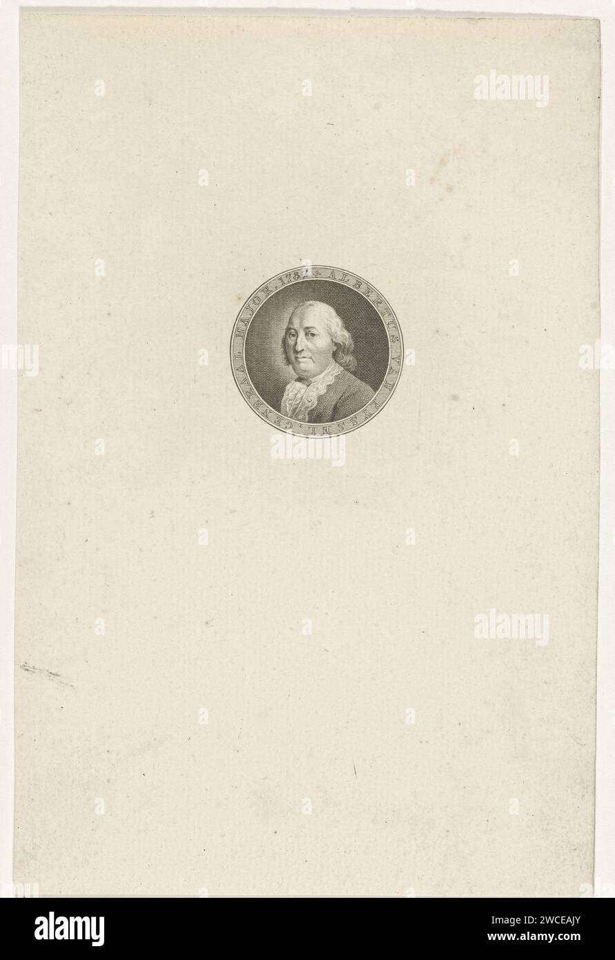 Portrait of Albert van Ryssel, Abraham Jacobsz. Hulk, 1787 print Bust ...