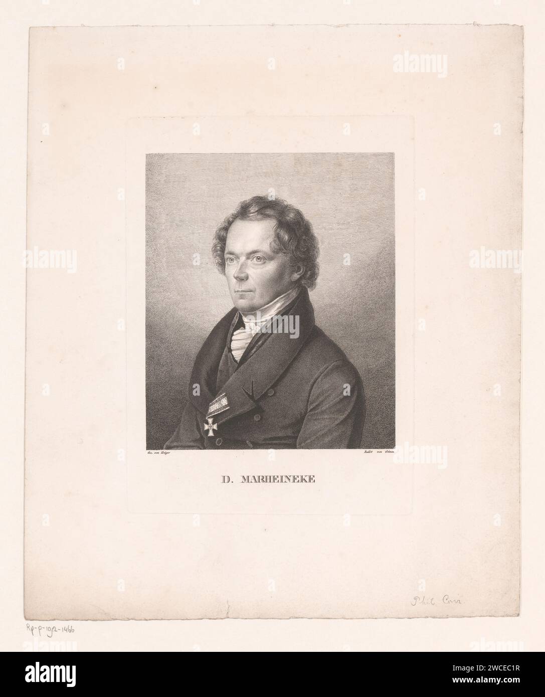 Portrait of Gottlob Samuel Roesel, Ludwig Emil Grimm, 1816 print paper ...